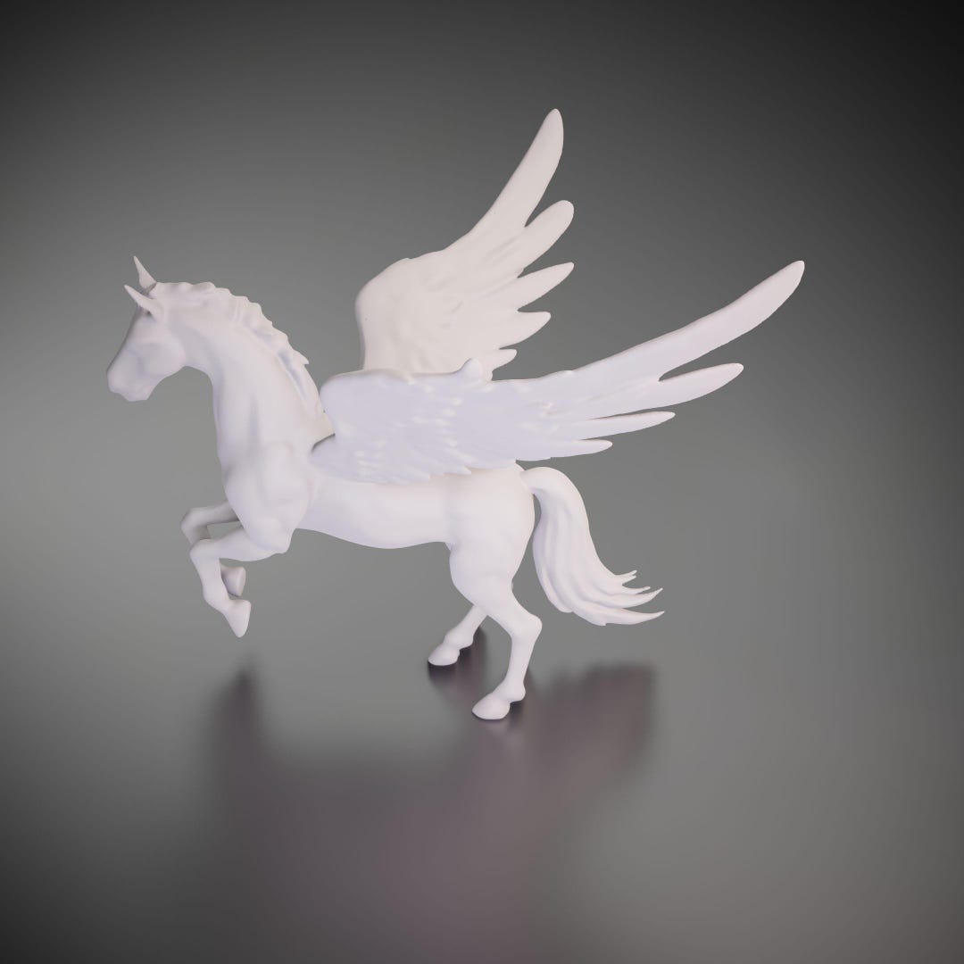 Pegasus on Pedestal - 3D Printed Model | Custom Size & Color | LED ...