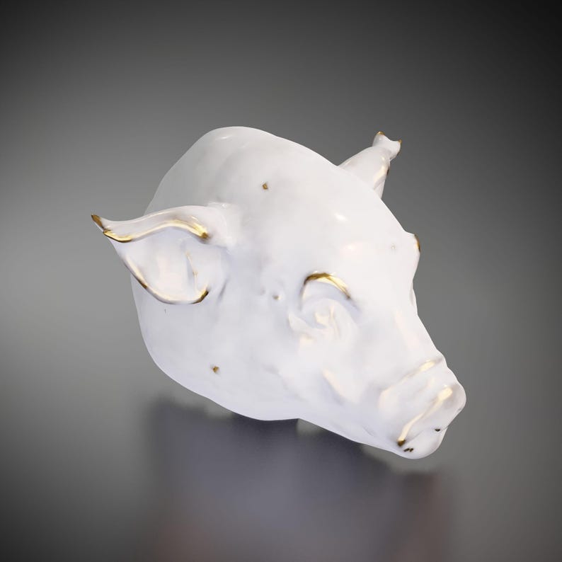Pig Head - 3D Printed Model | Custom Size & Color | LED Option ...