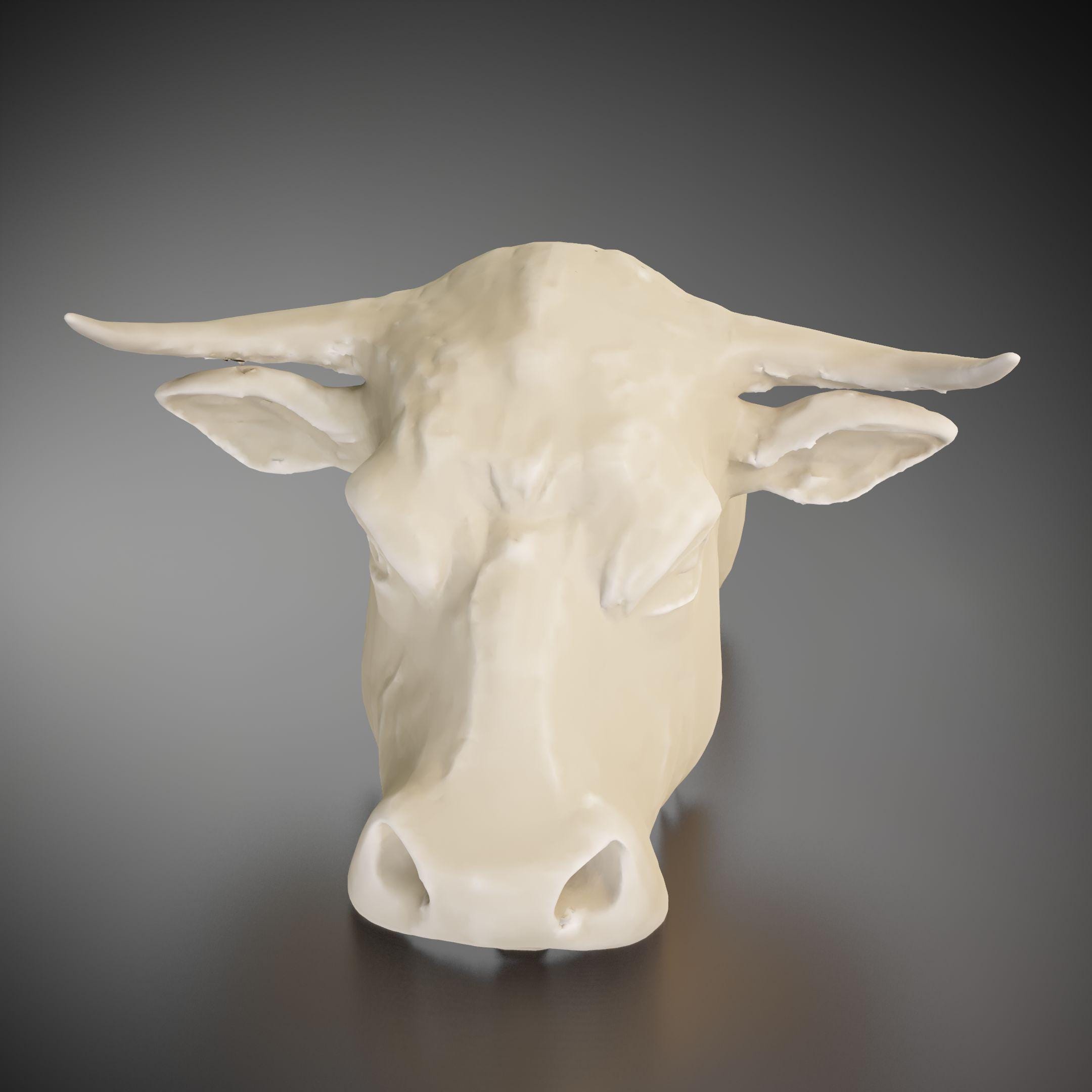 Cow Head - 3D Printed Model | Custom Size & Color | LED Option ...