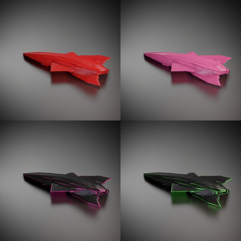 Alien Ship - 3D Printed Model | Custom Size & Color | LED Option ...