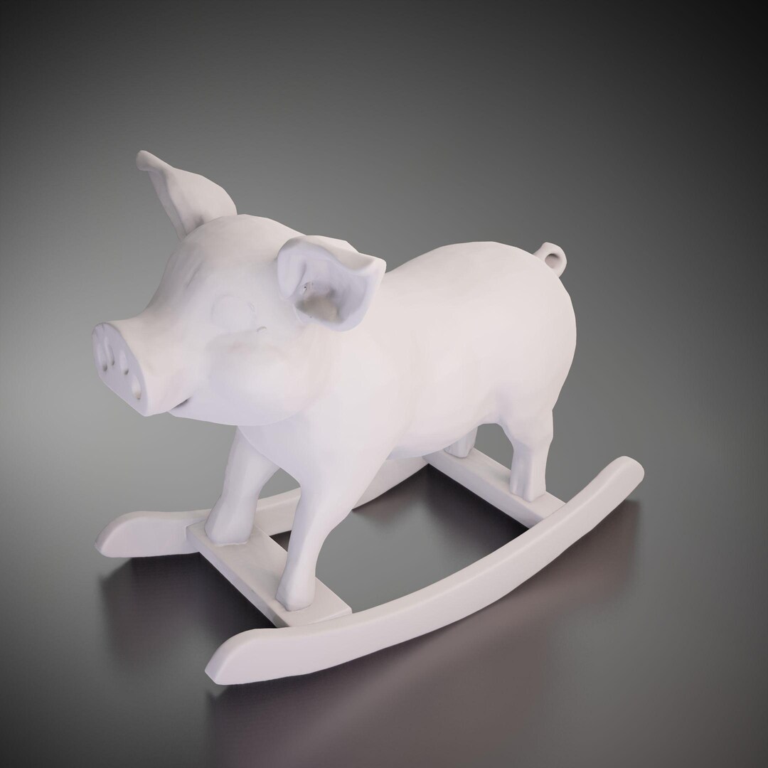 Rocking Pig - 3D Printed Model | Custom Size & Color | LED Option ...