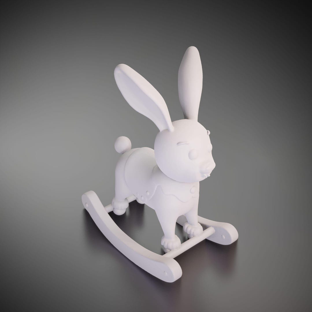 Rocking Hare - 3D Printed Model | Custom Size & Color | LED Option ...