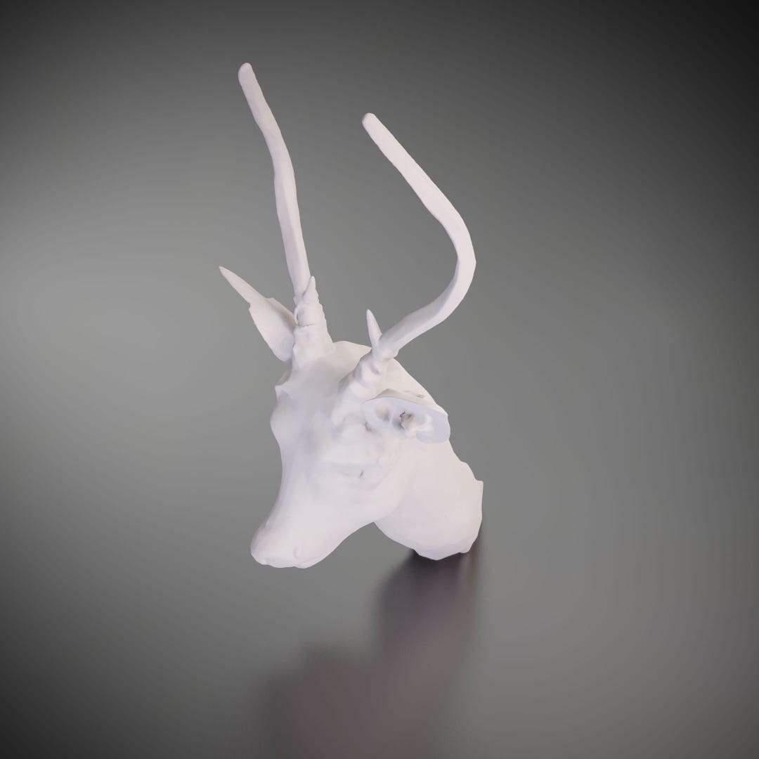 Muntjac Head - 3D Printed Model | Custom Size & Color | LED Option ...
