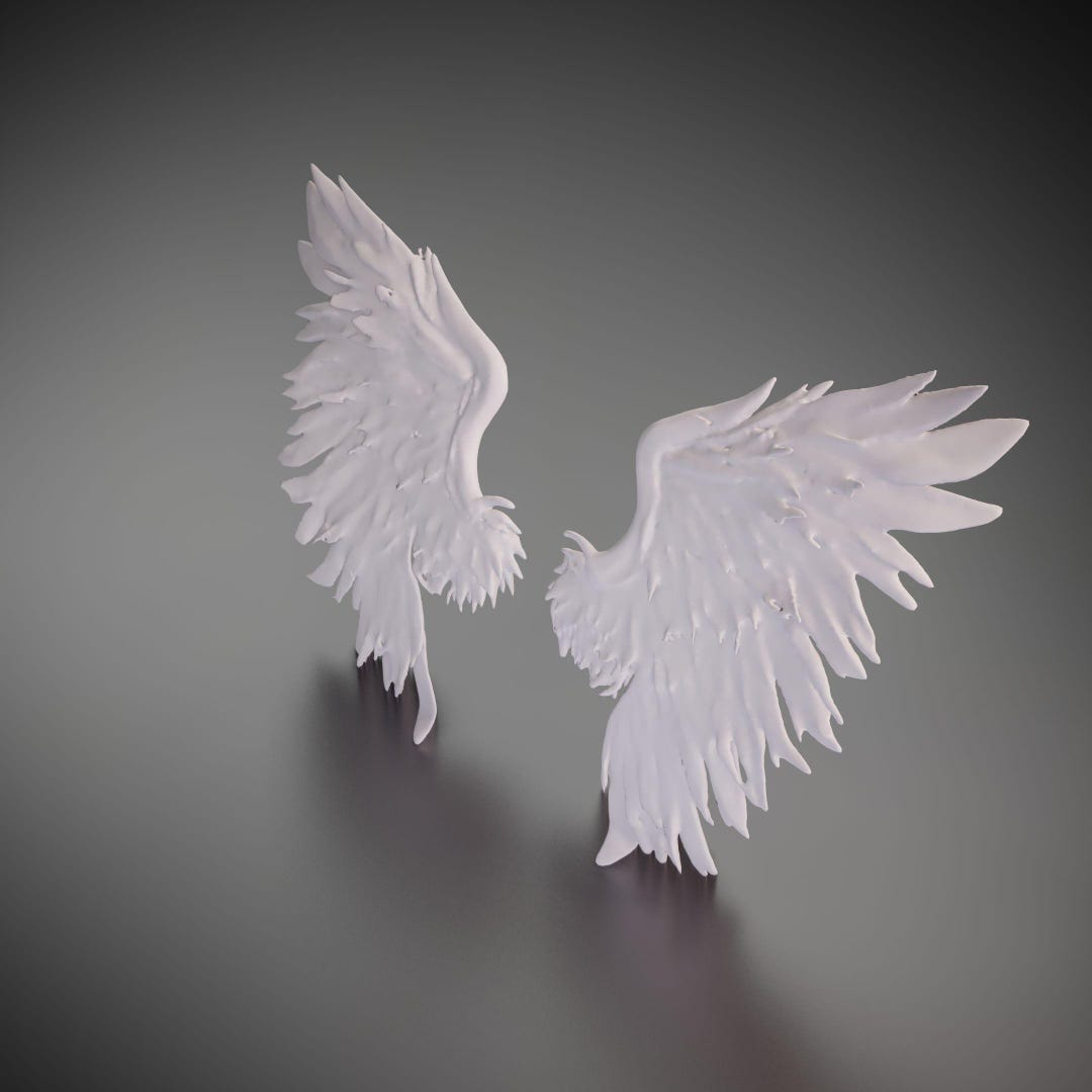 Wings - 3D Printed Model | Custom Size & Color | LED Option | Pendant ...