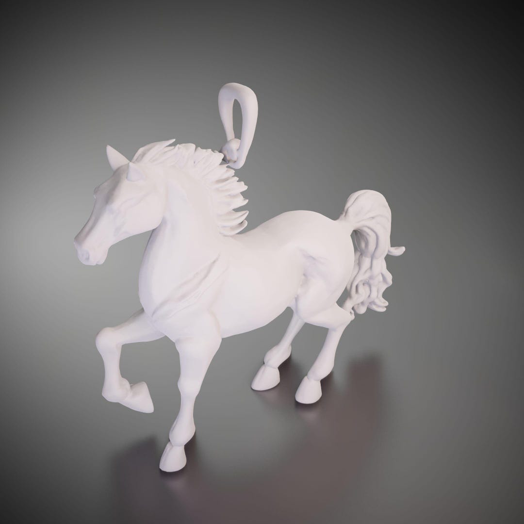 Pendant Horse - 3D Printed Model | Custom Size & Color | LED Option ...