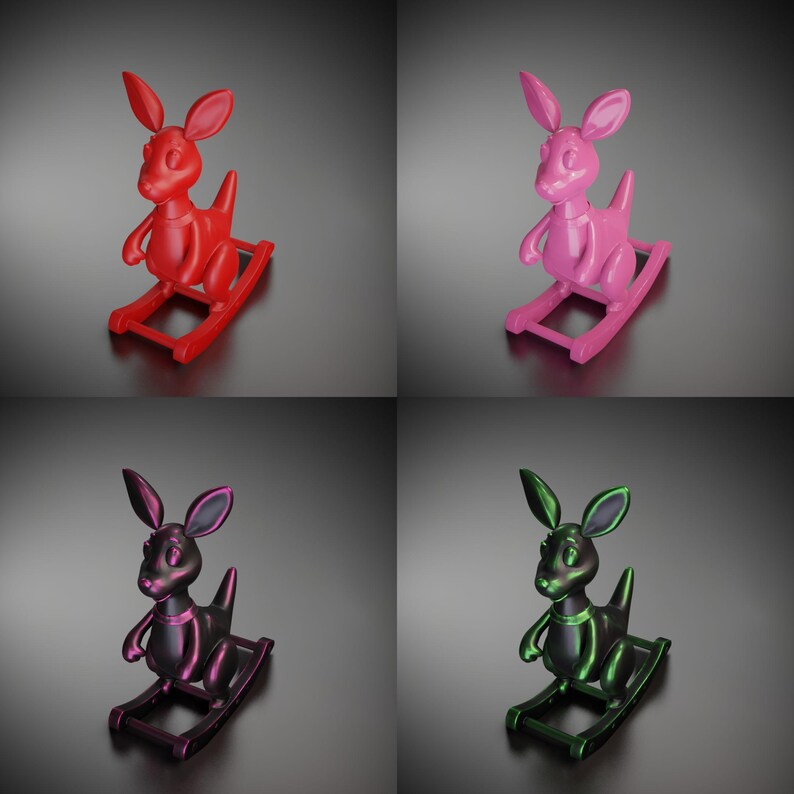 Rocking Kangaroo - 3D Printed Model | Custom Size & Color | LED Option ...