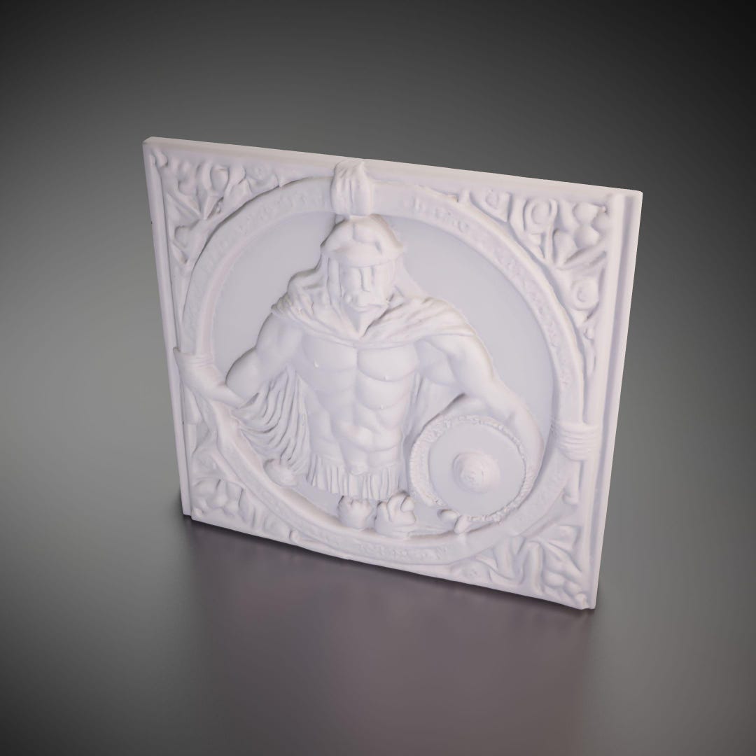 Gladiator Relief - 3D Printed Model | Custom Size & Color | LED Option ...