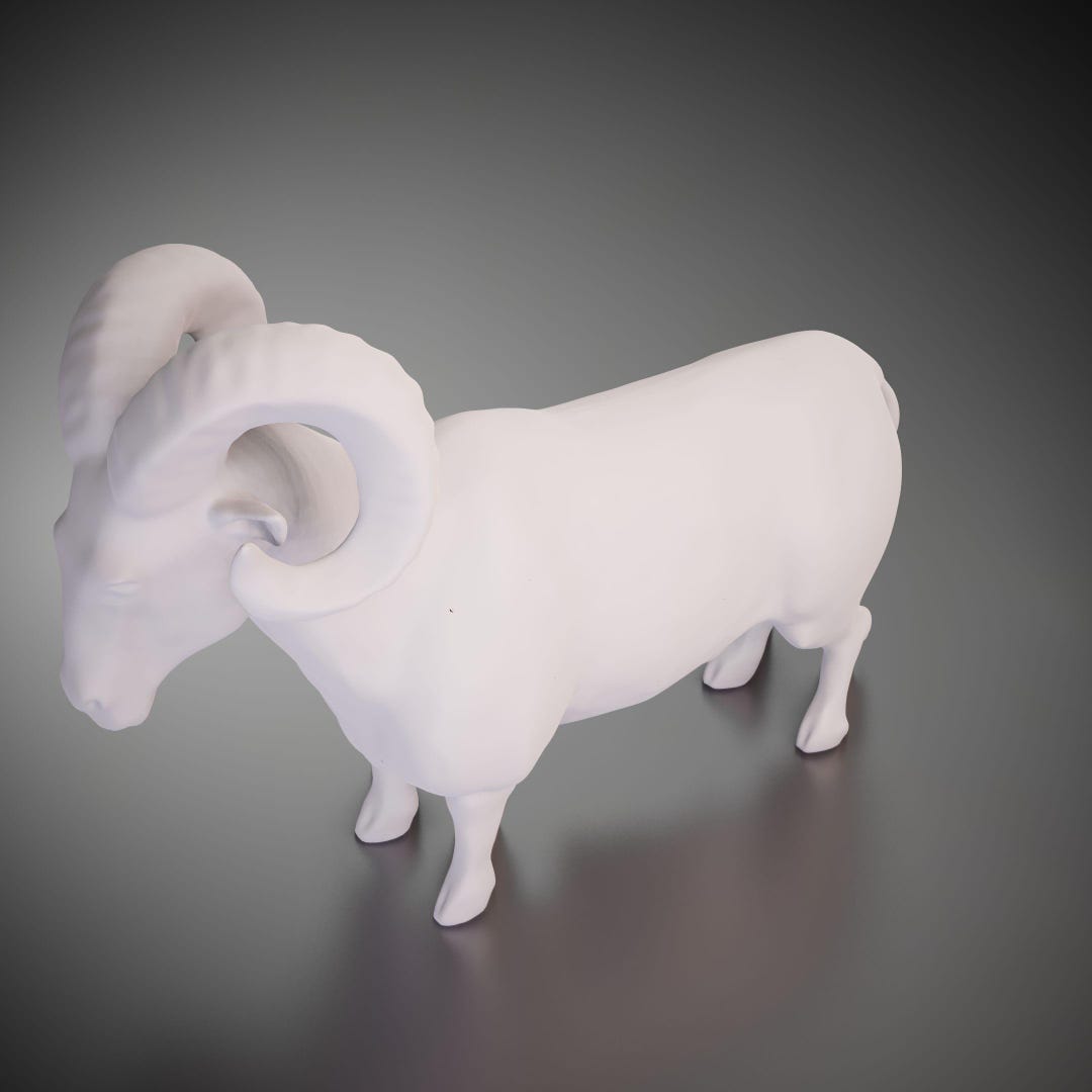 Ram - 3D Printed Model | Custom Size & Color | LED Option | Pendant or ...