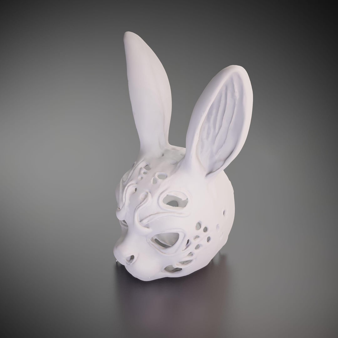 Rabbit Mask - 3D Printed Model | Custom Size & Color | LED Option ...