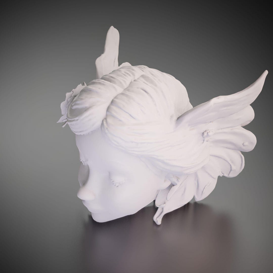 Angel Face Mask - 3D Printed Model | Custom Size & Color | LED Option ...