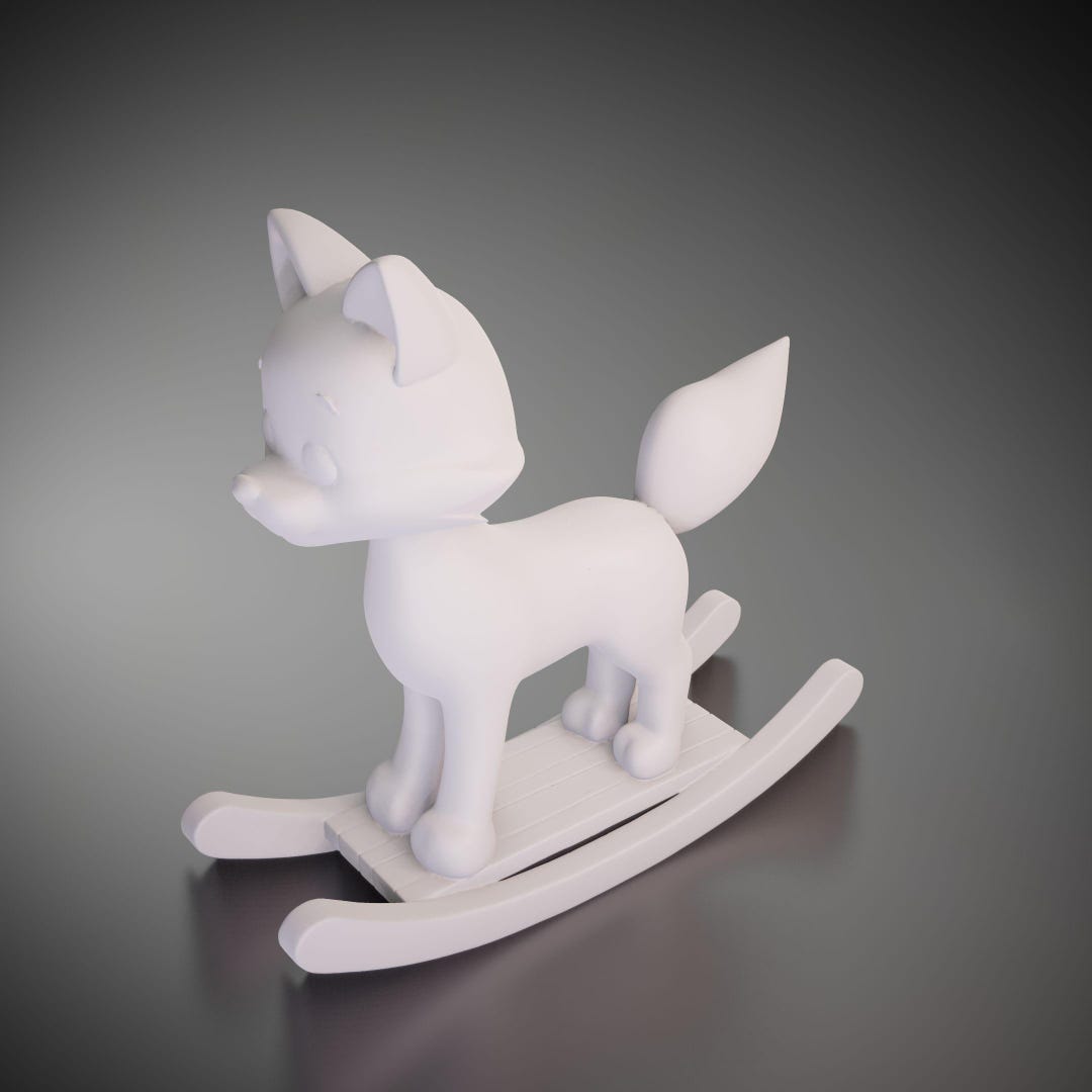 Rocking Fox - 3D Printed Model | Custom Size & Color | LED Option ...