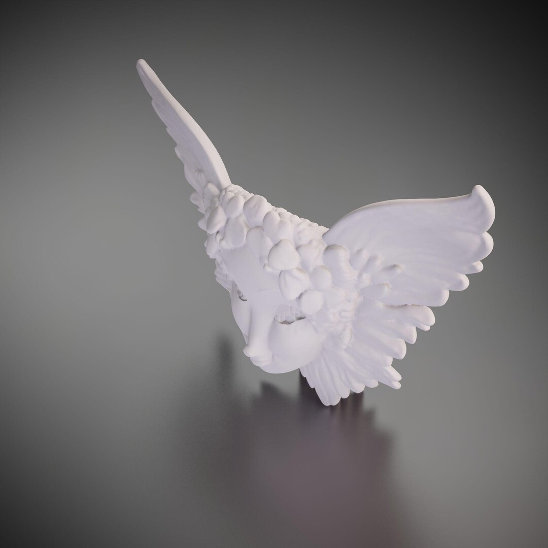 Angel Face Mask - 3D Printed Model | Custom Size & Color | LED Option ...