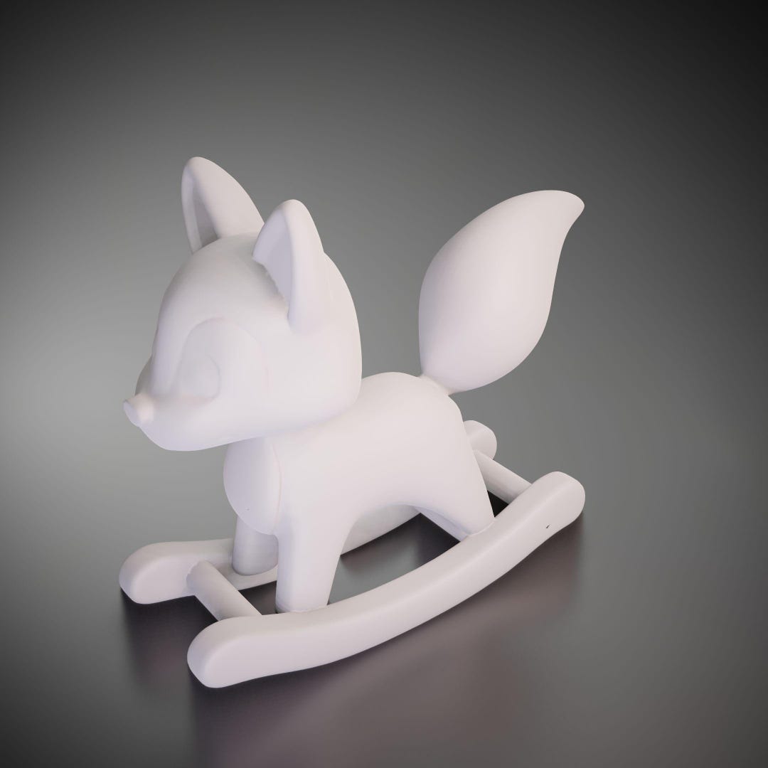 Rocking Fox - 3D Printed Model | Custom Size & Color | LED Option ...