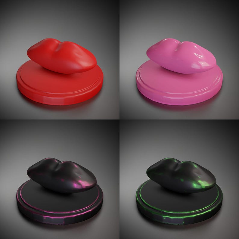 Lips on Stand - 3D Printed Model | Custom Size & Color | LED Option ...