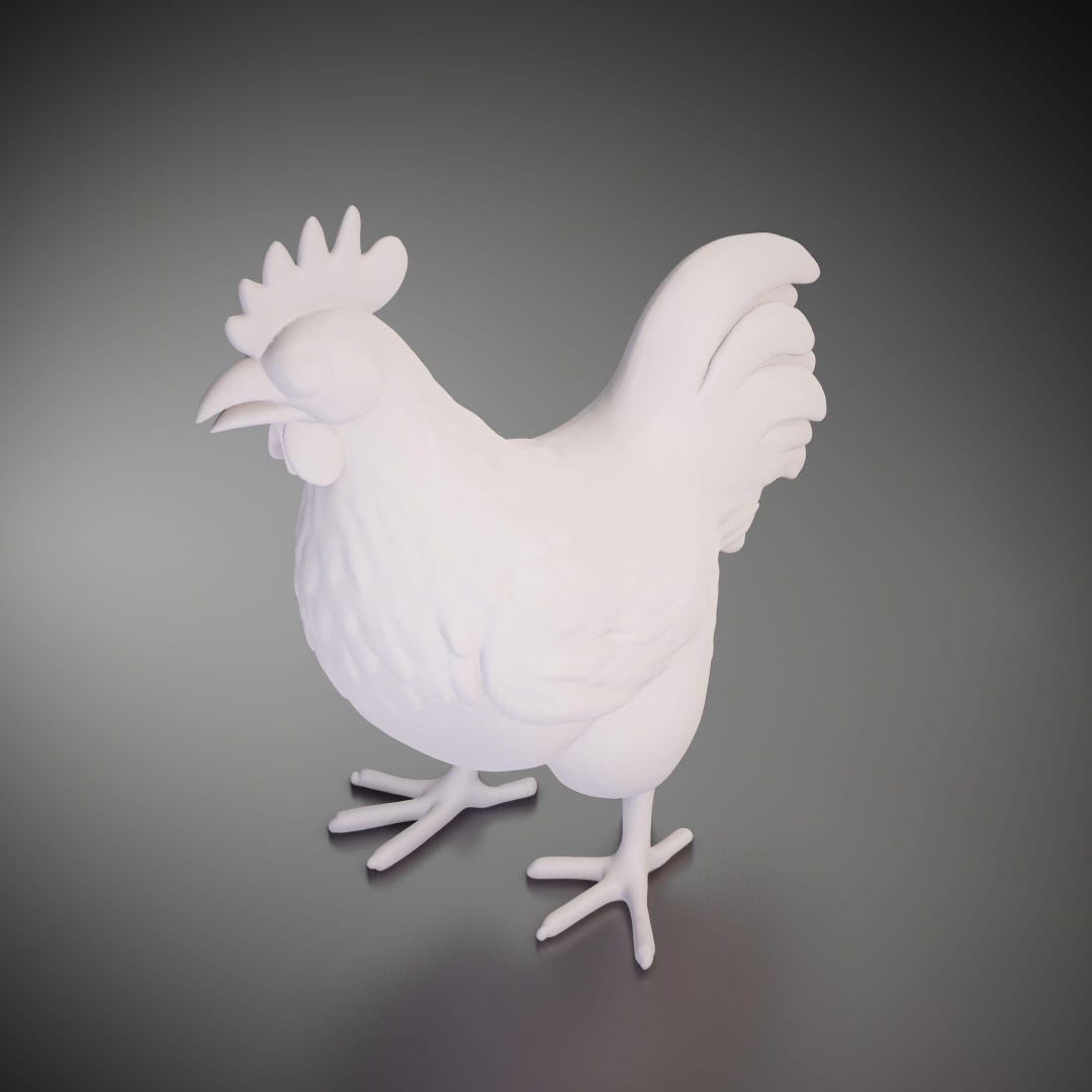 Chicken - 3D Printed Model | Custom Size & Color | LED Option | Pendant ...