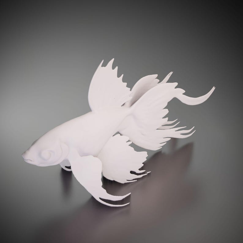 Betta Fish - 3D Printed Model | Custom Size & Color | LED Option ...