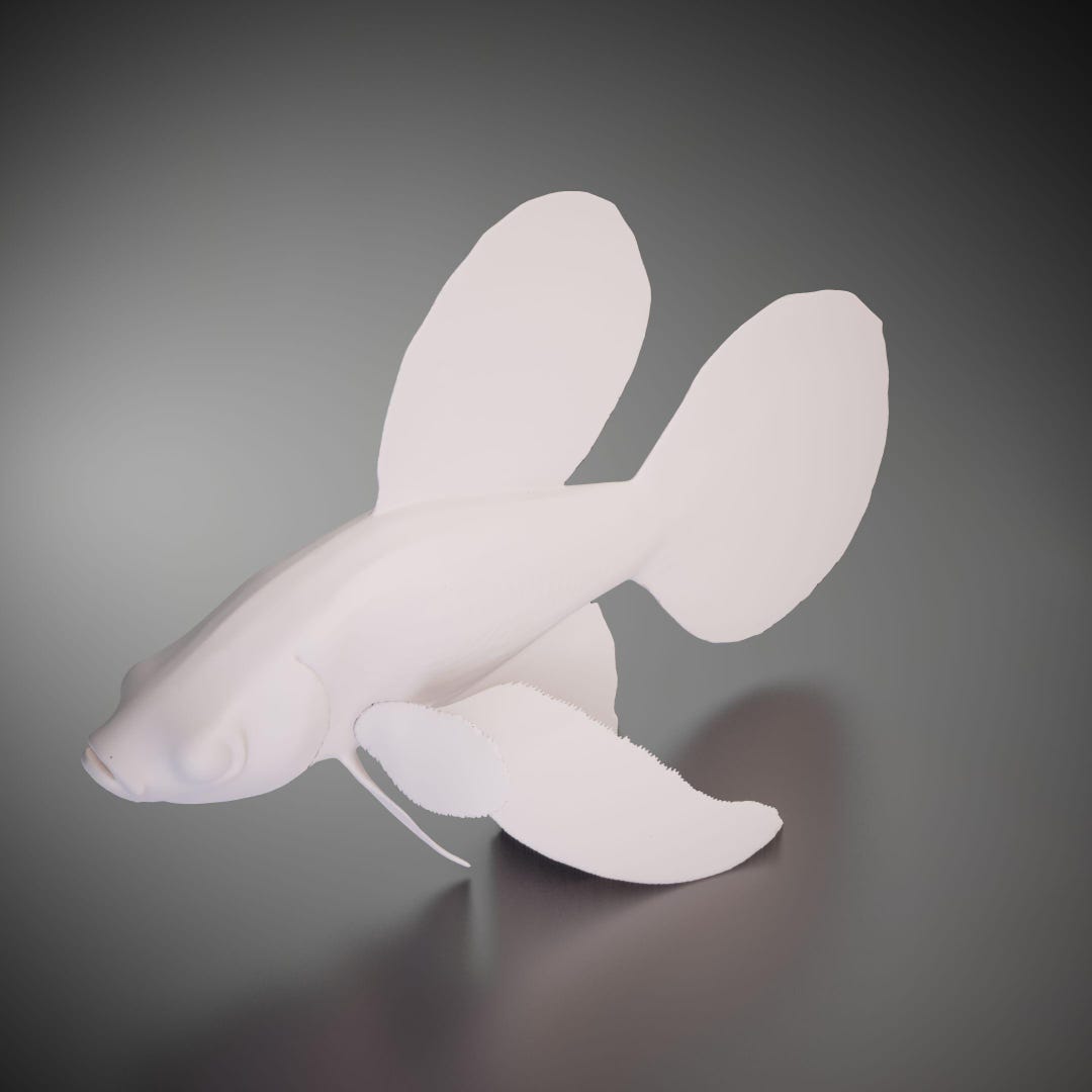 Betta Fish - 3D Printed Model | Custom Size & Color | LED Option ...