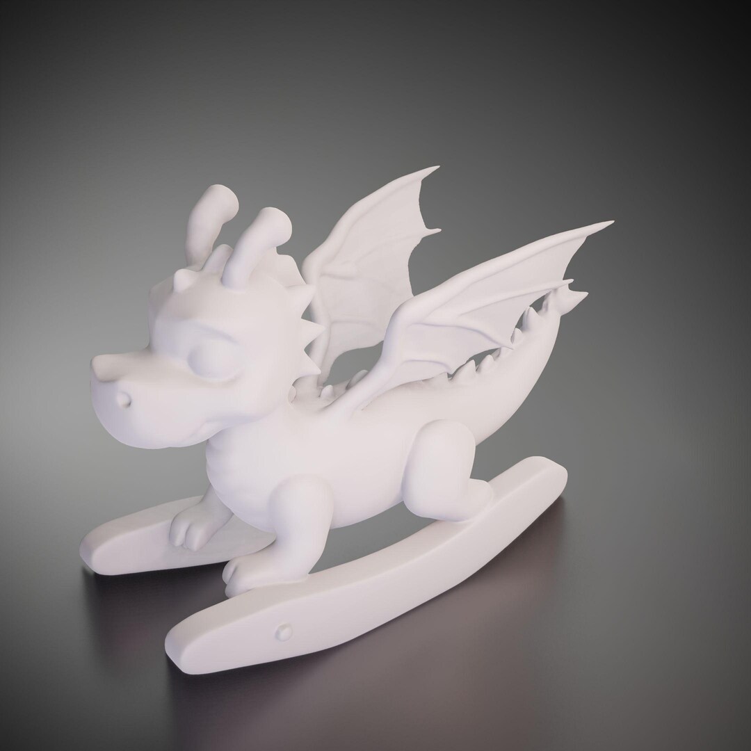 Rocking Dragon Cute - 3D Printed Model | Custom Size & Color | LED ...