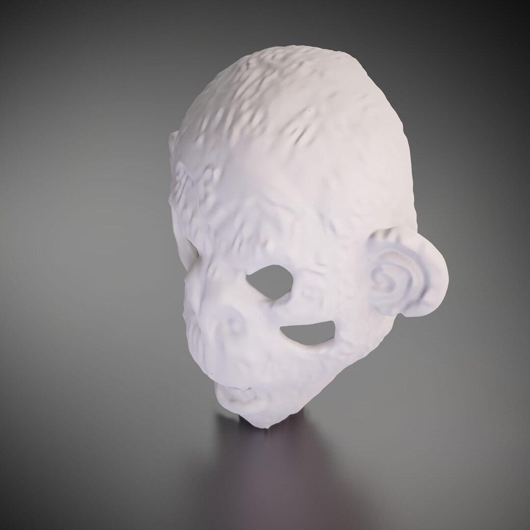 Monkey Mask - 3D Printed Model | Custom Size & Color | LED Option ...
