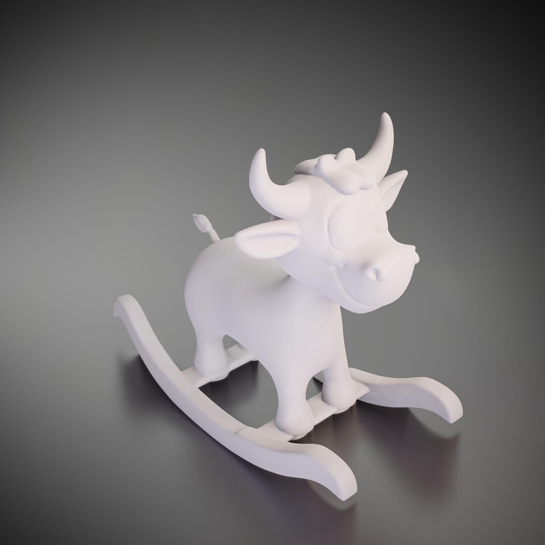 Rocking Cow - 3D Printed Model | Custom Size & Color | LED Option ...