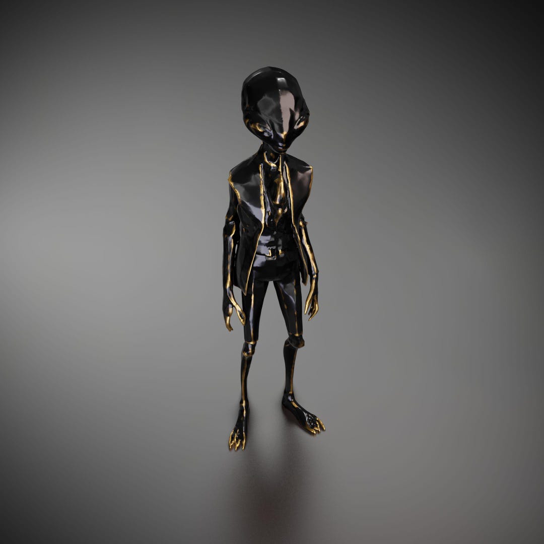 Alien in Suit - 3D Printed Model | Custom Size & Color | LED Option ...