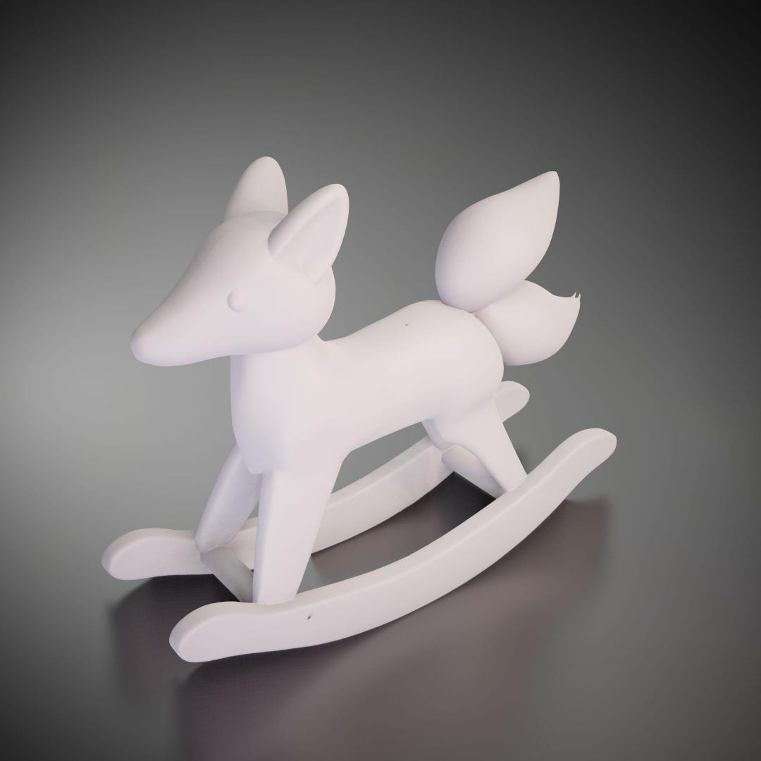 Rocking Fox - 3D Printed Model | Custom Size & Color | LED Option ...