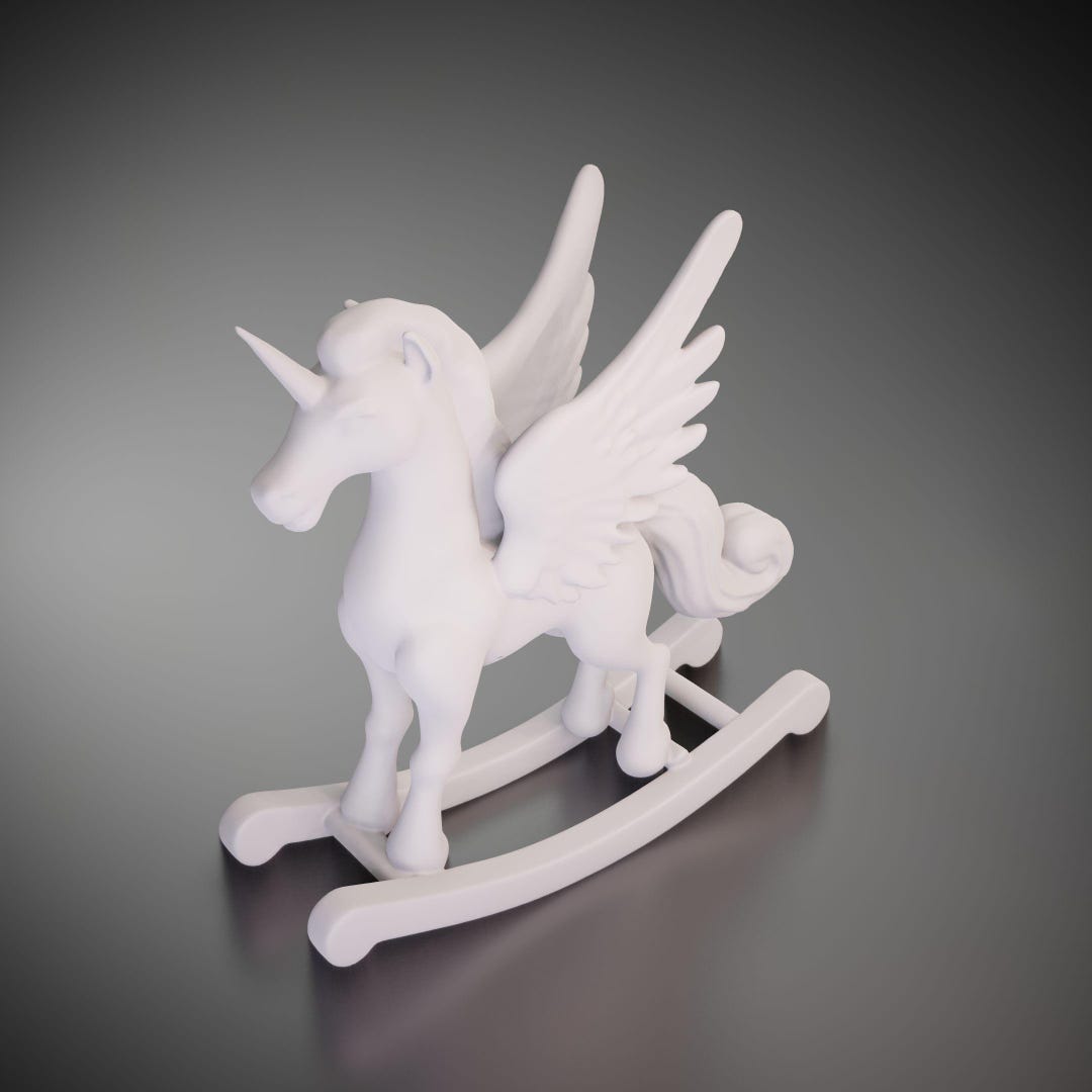 Rocking Pegasus - 3D Printed Model | Custom Size & Color | LED Option | Pendant or Large Decor ...