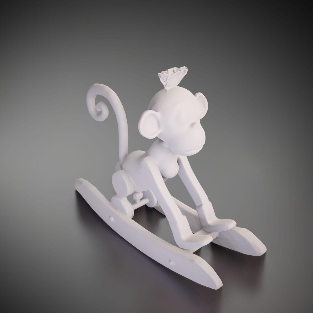 Rocking Monkey - 3D Printed Model | Custom Size & Color | LED Option ...
