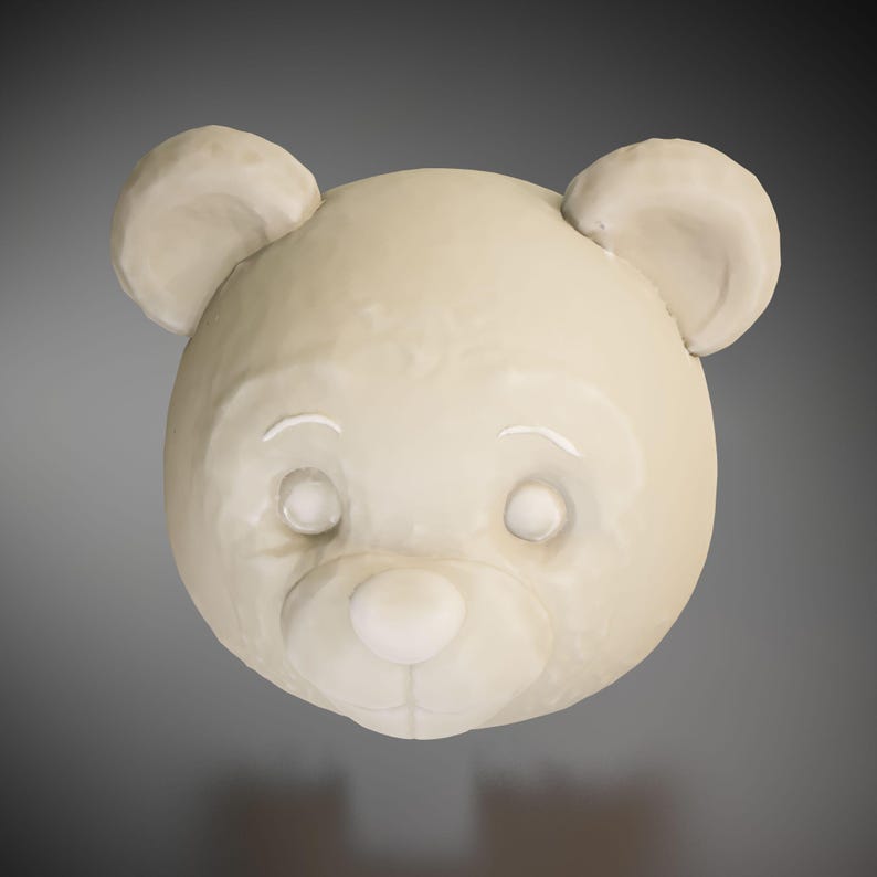 Teddy Bear Mask - 3D Printed Model | Custom Size & Color | LED Option ...