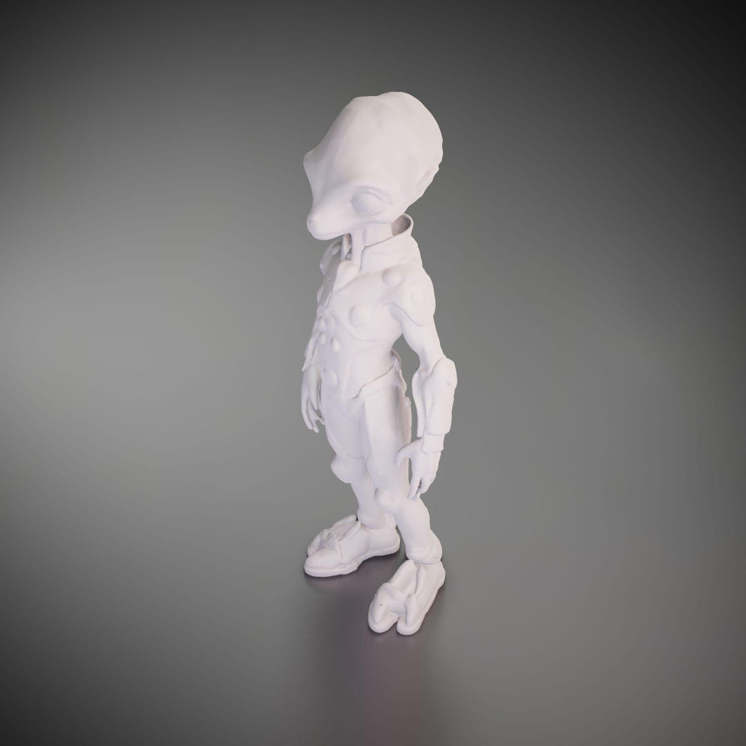 Alien in Suit - 3D Printed Model | Custom Size & Color | LED Option ...