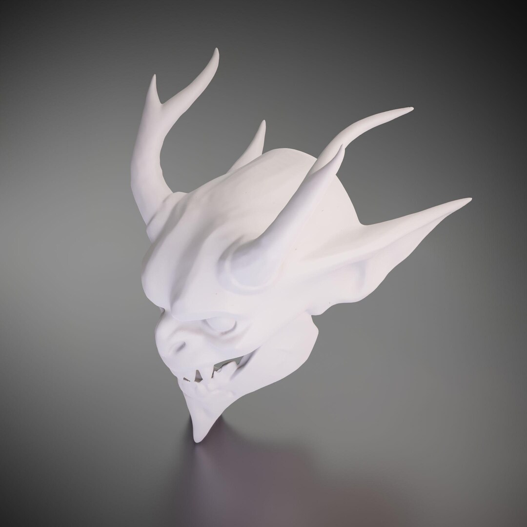 Demon Head Mask - 3D Printed Model | Custom Size & Color | LED Option ...