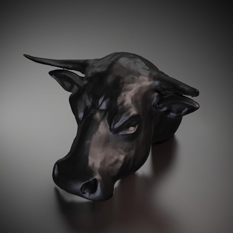 Cow Head - 3D Printed Model | Custom Size & Color | LED Option ...