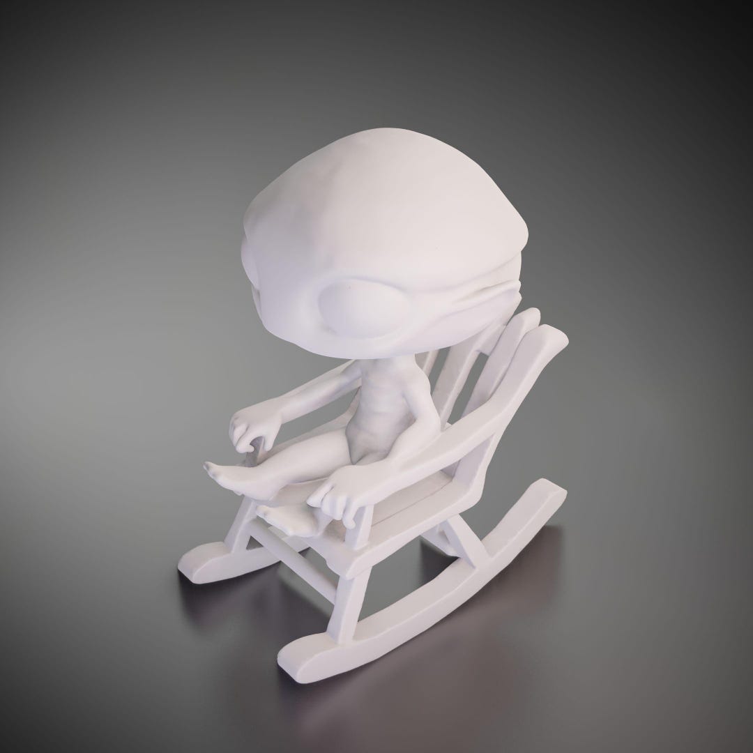 Rocking Alien - 3D Printed Model | Custom Size & Color | LED Option ...