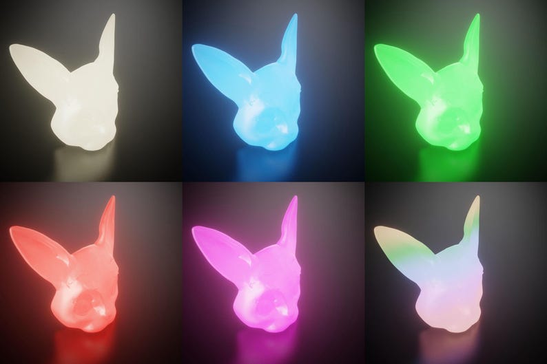 Rabbit Mask - 3D Printed Model | Custom Size & Color | LED Option ...