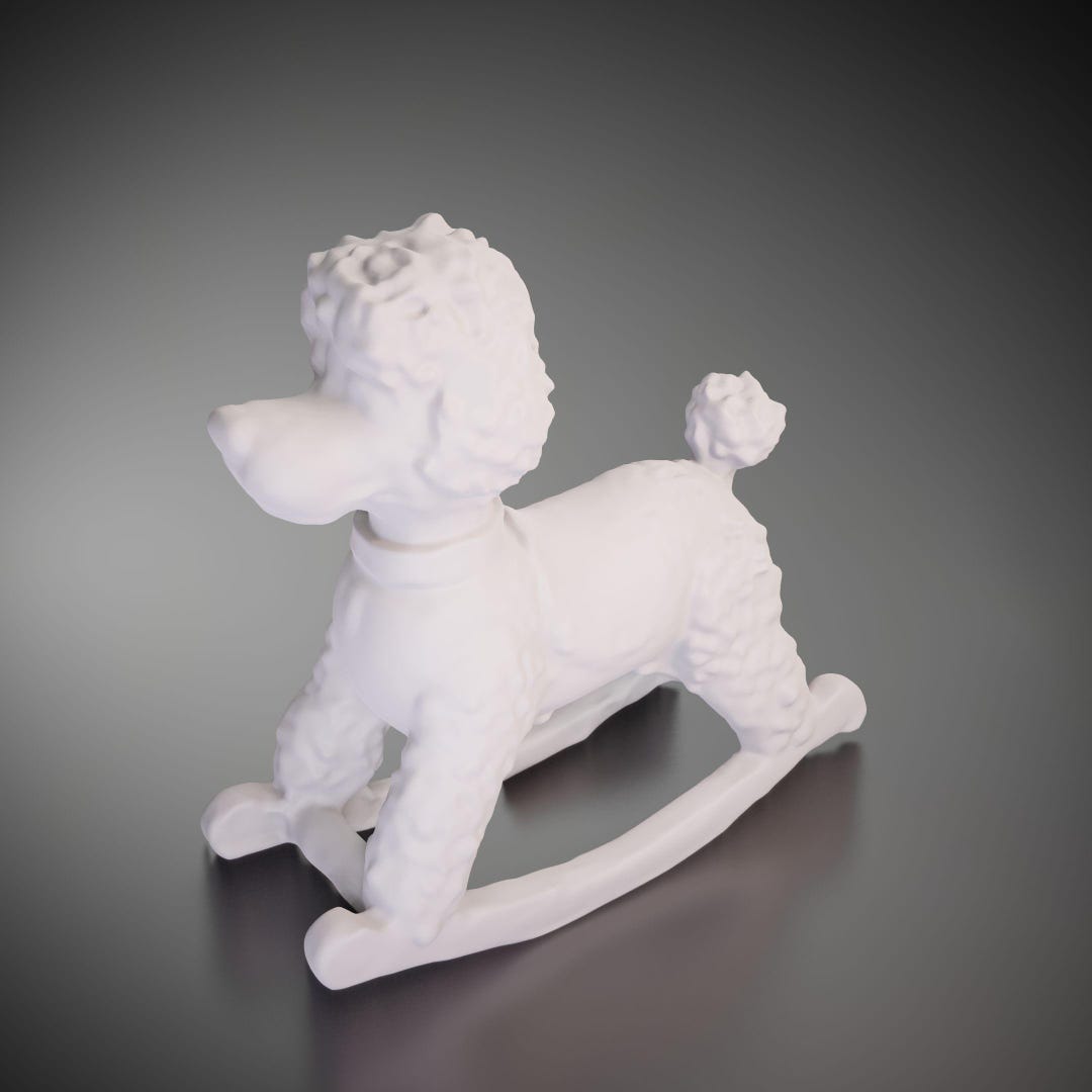 Rocking Poodle - 3D Printed Model | Custom Size & Color | LED Option ...