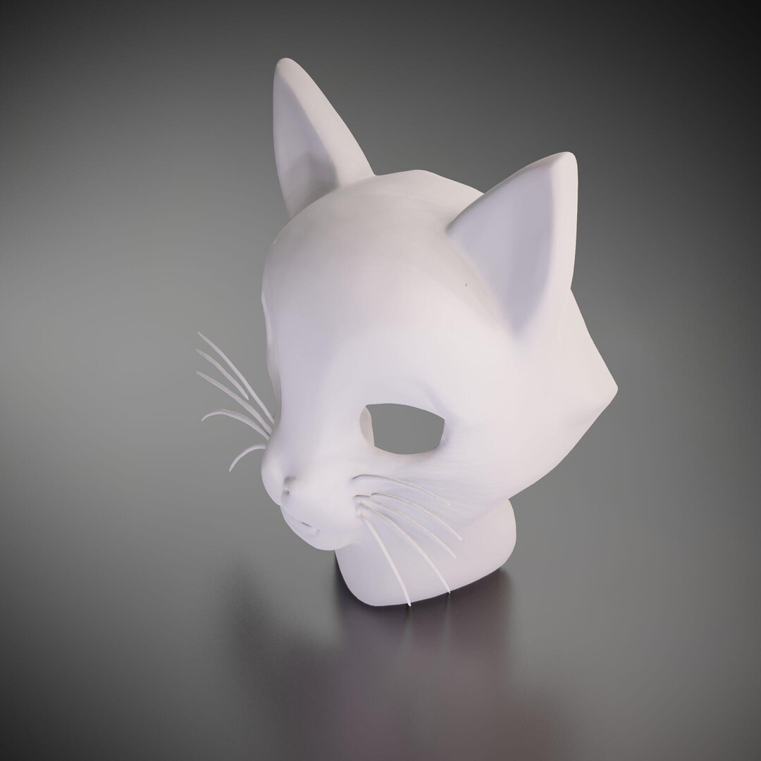 Cat Mask - 3D Printed Model | Custom Size & Color | LED Option ...