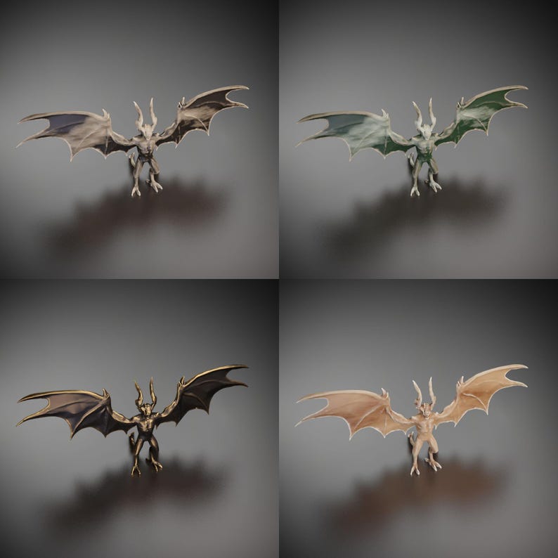 Demonic Wings - 3D Printed Model | Custom Size & Color | LED Option ...