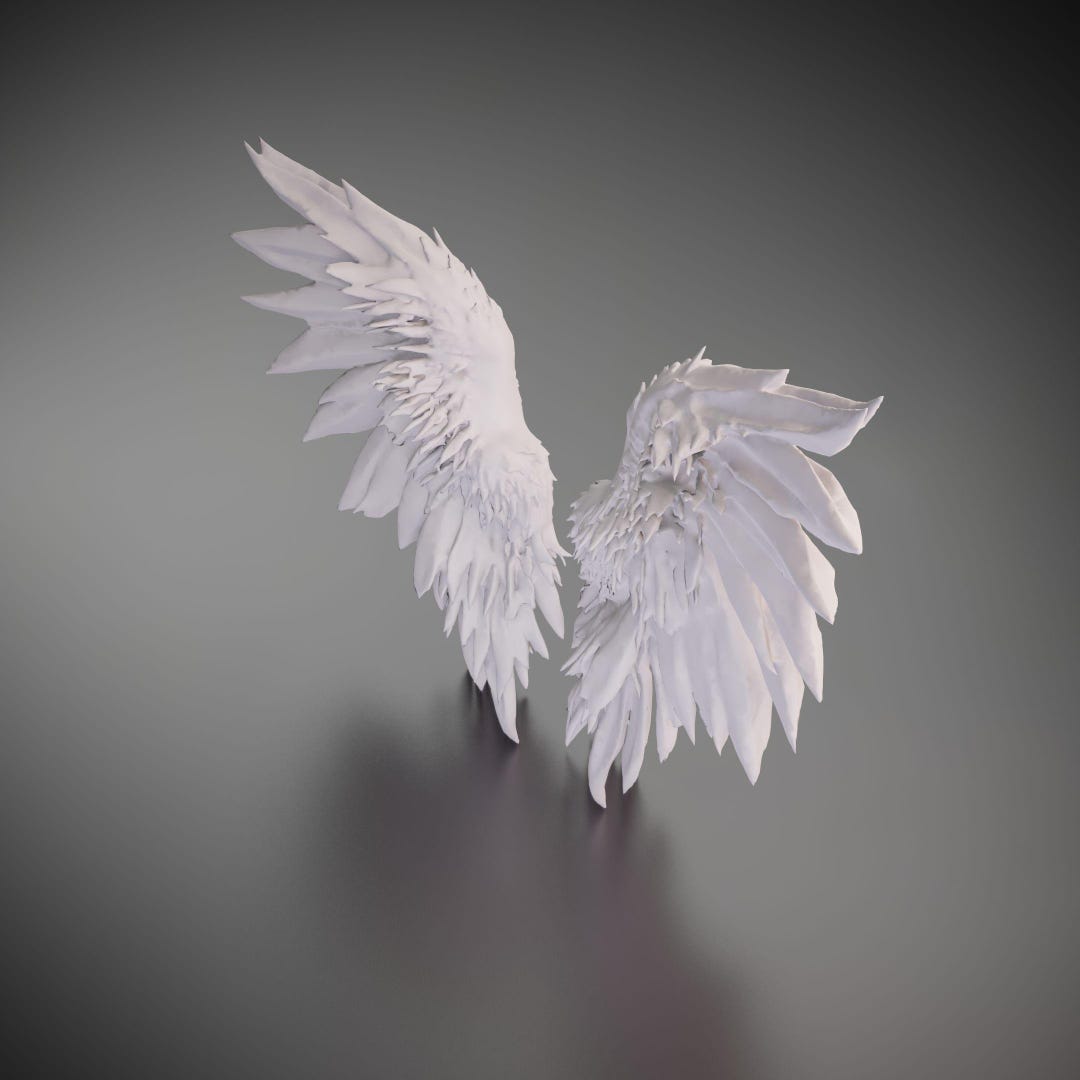 Wings - 3D Printed Model | Custom Size & Color | LED Option | Pendant ...