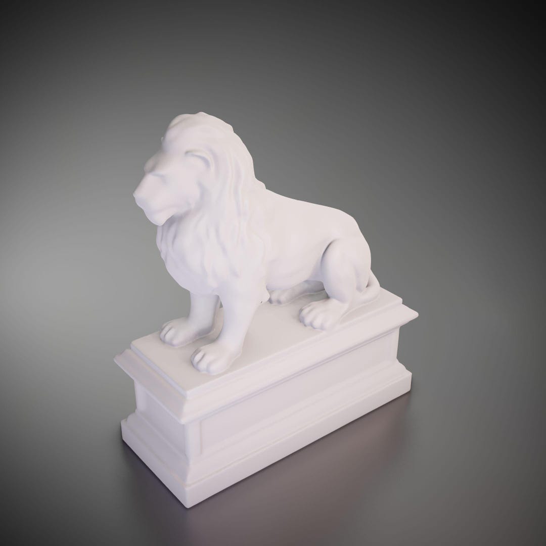 Lion Statue Standing - 3D Printed Model | Custom Size & Color | LED ...