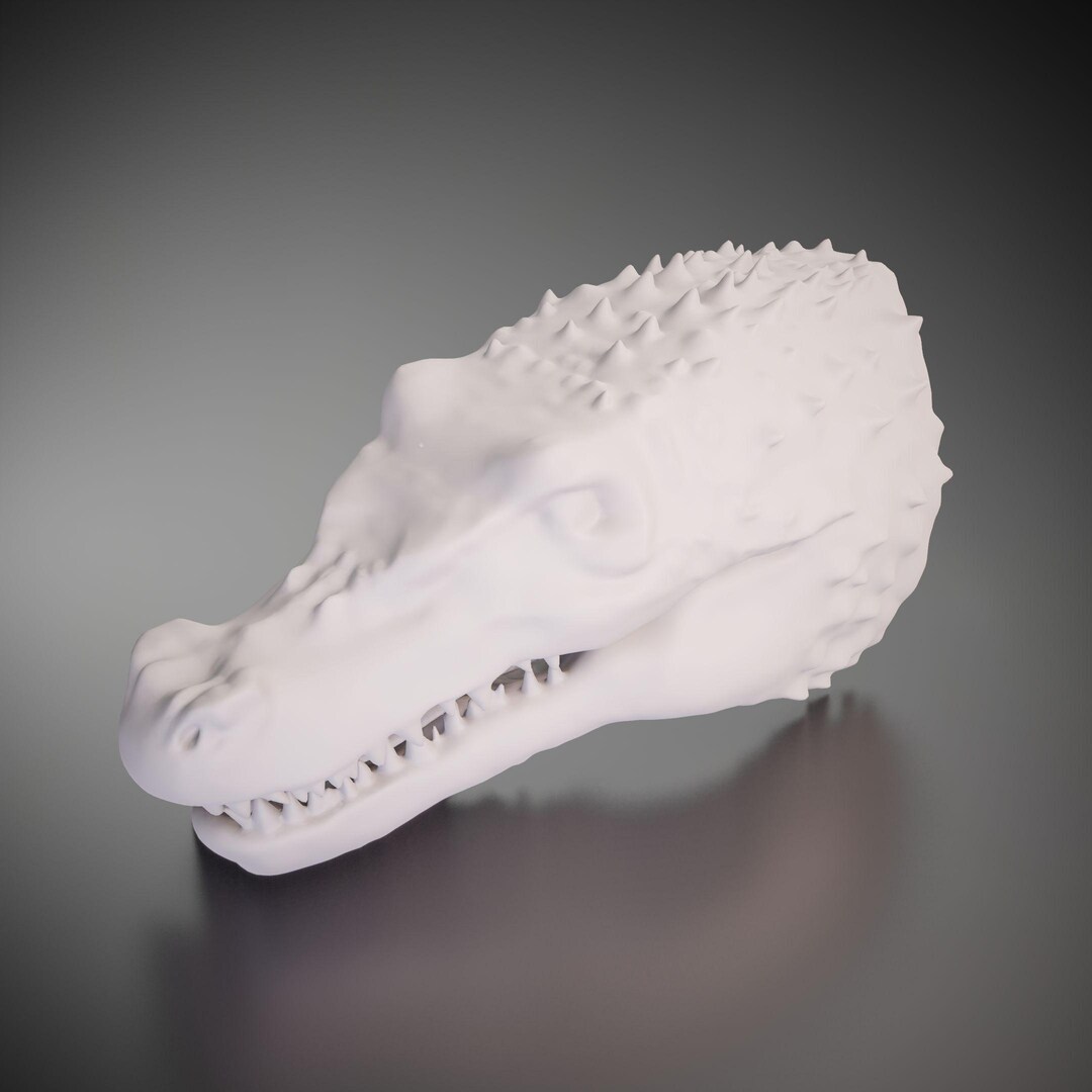 Crocodile Head - 3D Printed Model | Custom Size & Color | LED Option ...