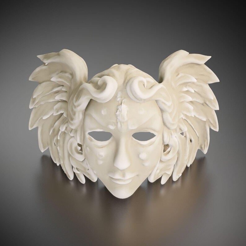 Angel Face Mask - 3D Printed Model | Custom Size & Color | LED Option ...