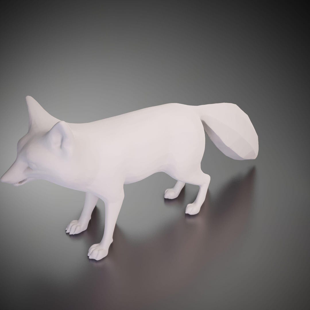 Fox - 3D Printed Model | Custom Size & Color | LED Option | Pendant or ...
