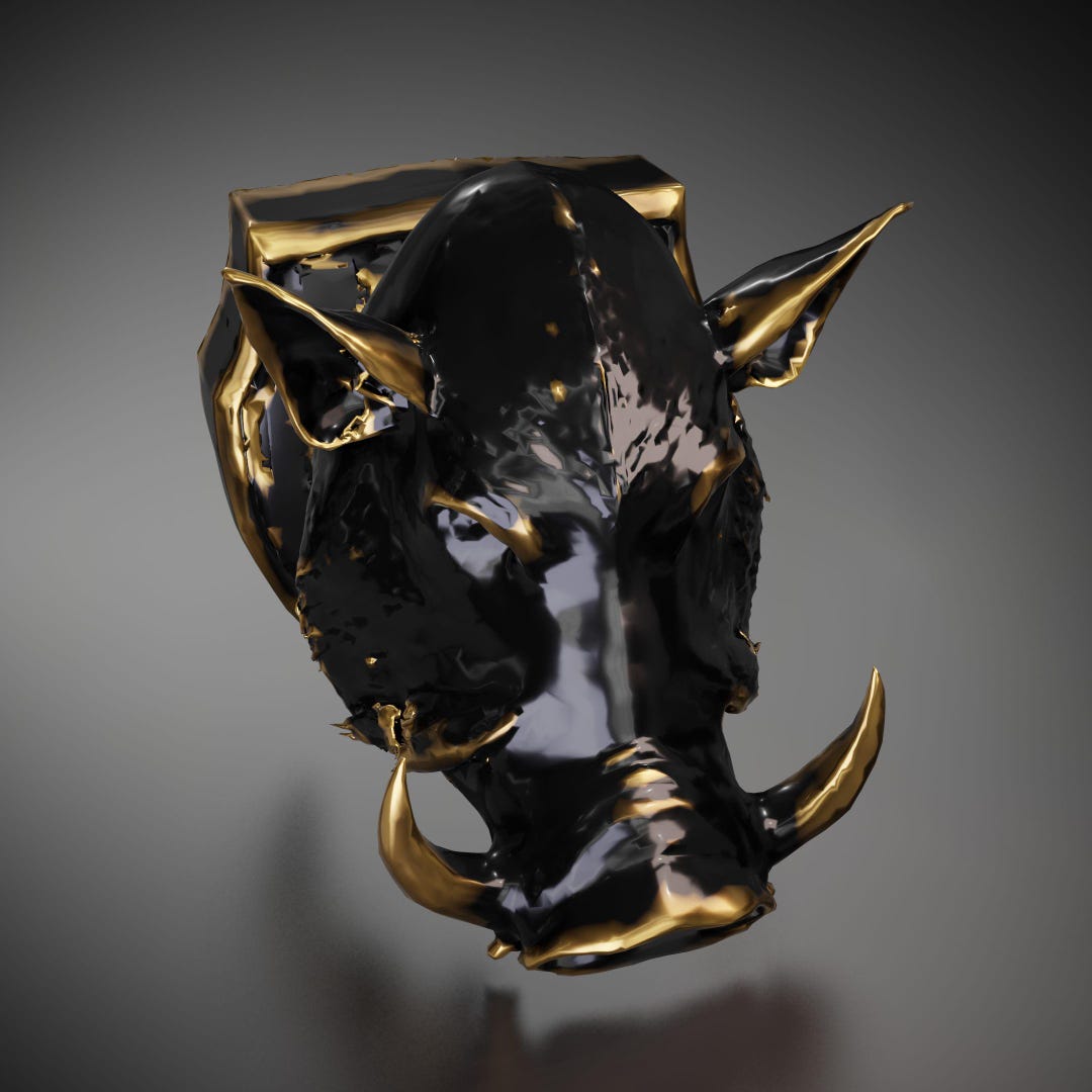 Boar Head - 3D Printed Model | Custom Size & Color | LED Option ...