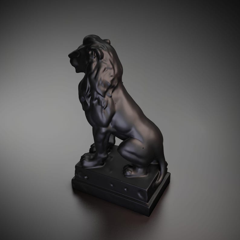 Lion Statue Standing - 3D Printed Model | Custom Size & Color | LED ...