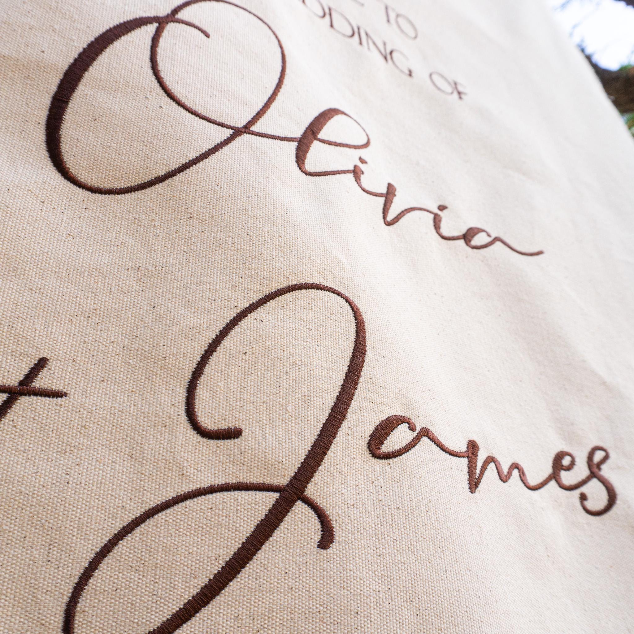 Custom Wedding Table Sign, Fabric Last Name Sign, Personalised Table ...