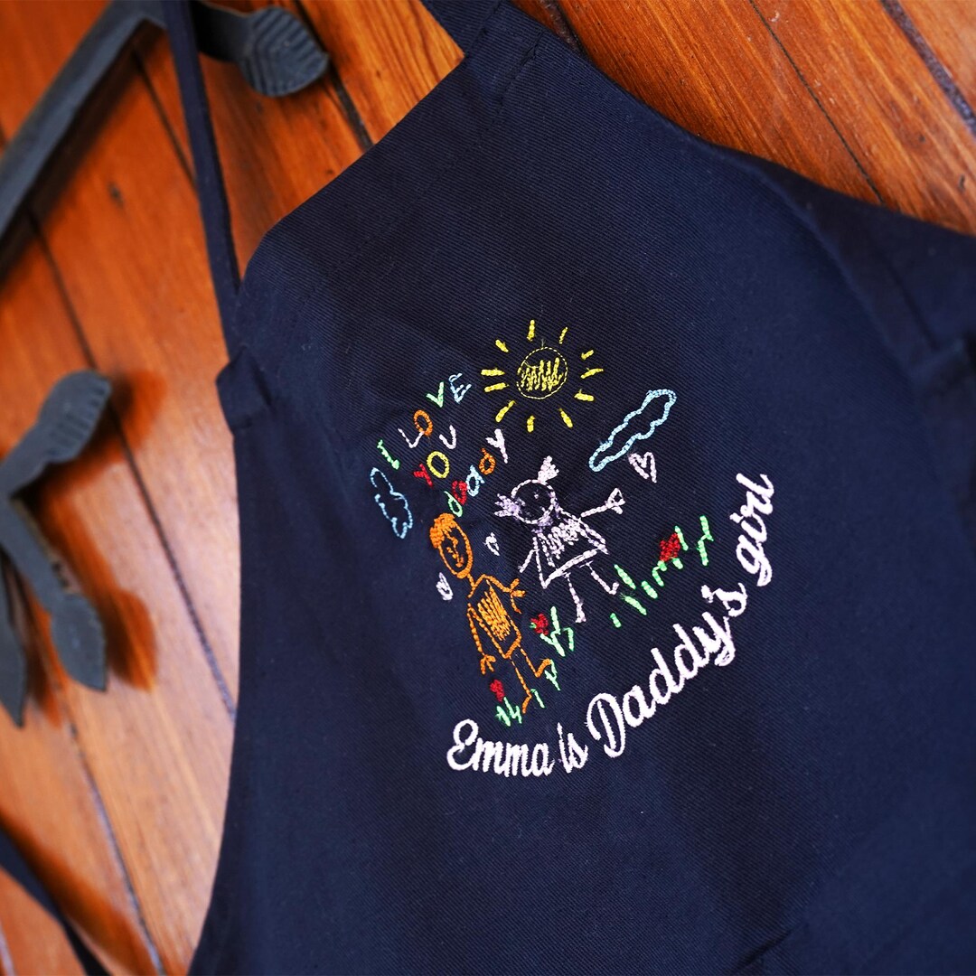 Kids Drawing to Line Art Apron, Kid Apron, Gardening Apron, Look What I ...