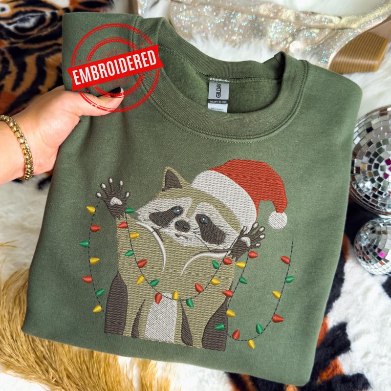 Raccoon Holidays Sweater - Etsy UK
