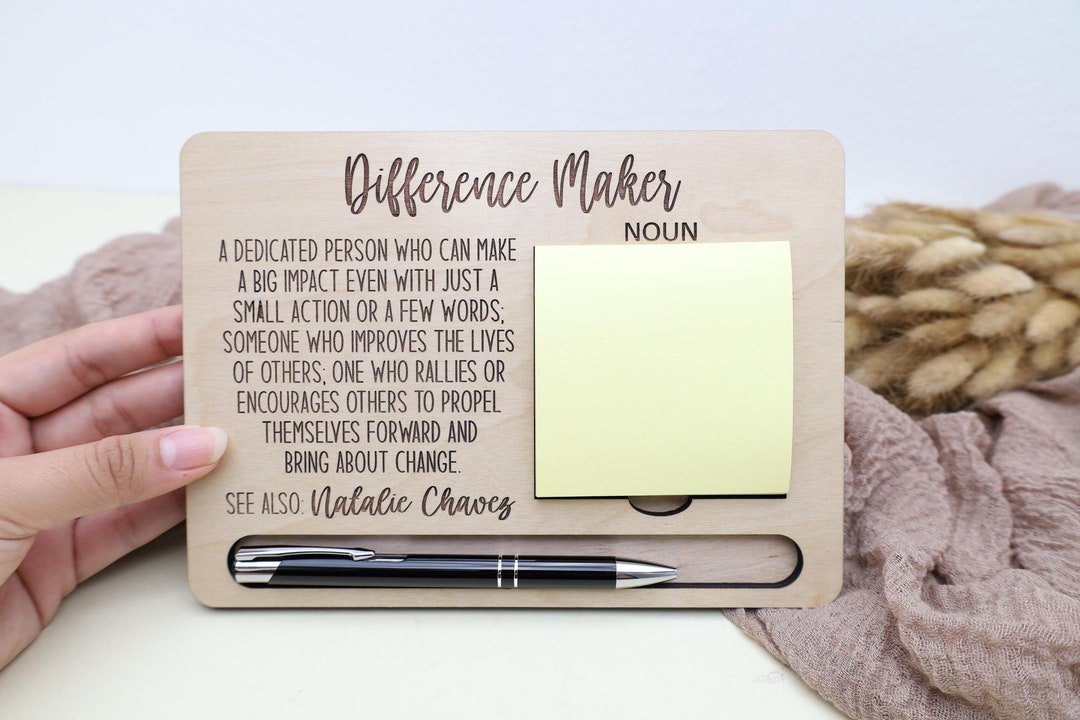 Sticky Note Pad Holder,difference Maker Gift,custom Note Pad Holder,you ...