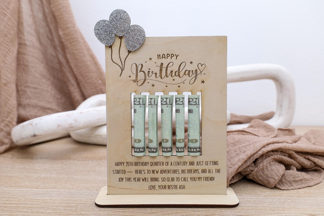 Custom Birthday Money Holder, Personalized Cash Gift With Age & Message ...