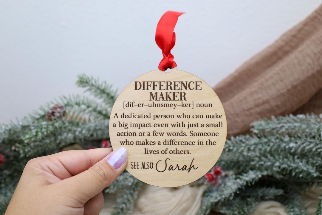 Personalized Difference Maker Ornament – Gift for Mentor, Nurse, or ...